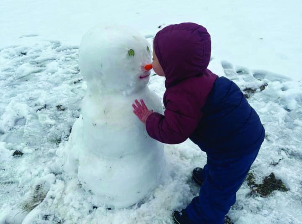 This little one either really loved their snowman or they got a little ...